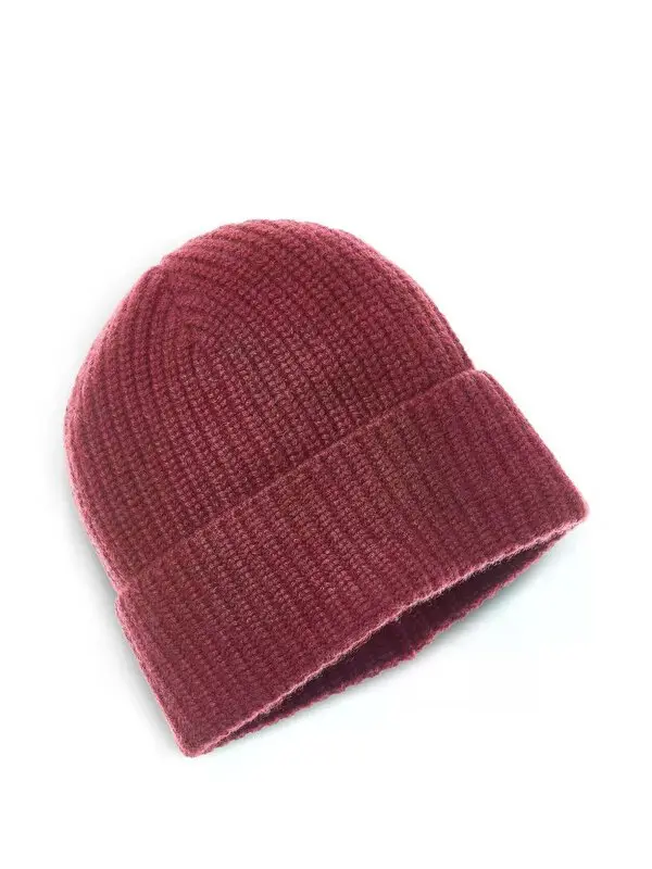 Brunello Cucinelli Ribbed Cashmere Beanie - Red