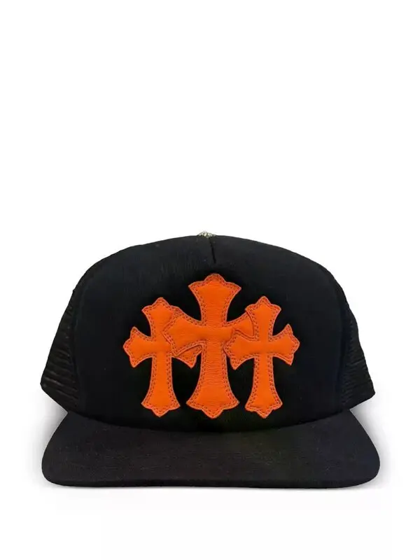 Chrome Hearts Flat Brim Baseball Cap With Cross Appliques