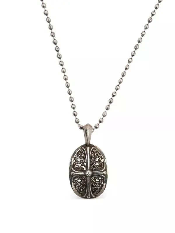 Chrome Hearts Oval Cross Necklace - Silver