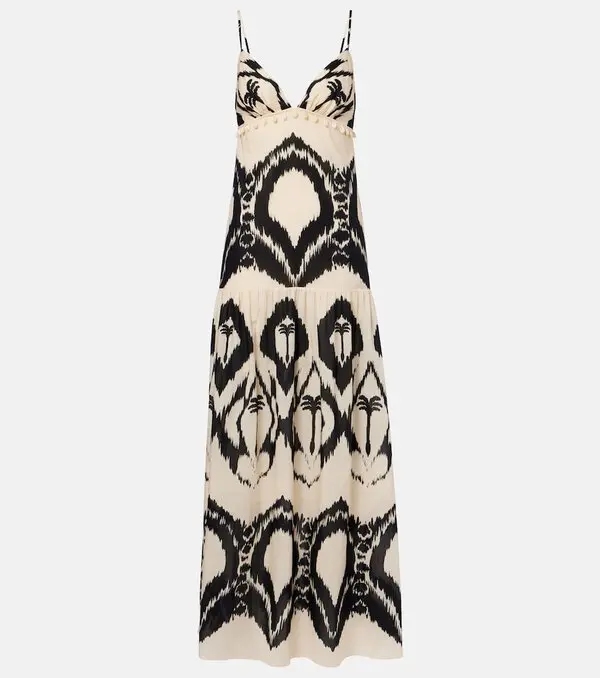 Johanna Ortiz Printed Cotton Poplin Maxi Dress - White