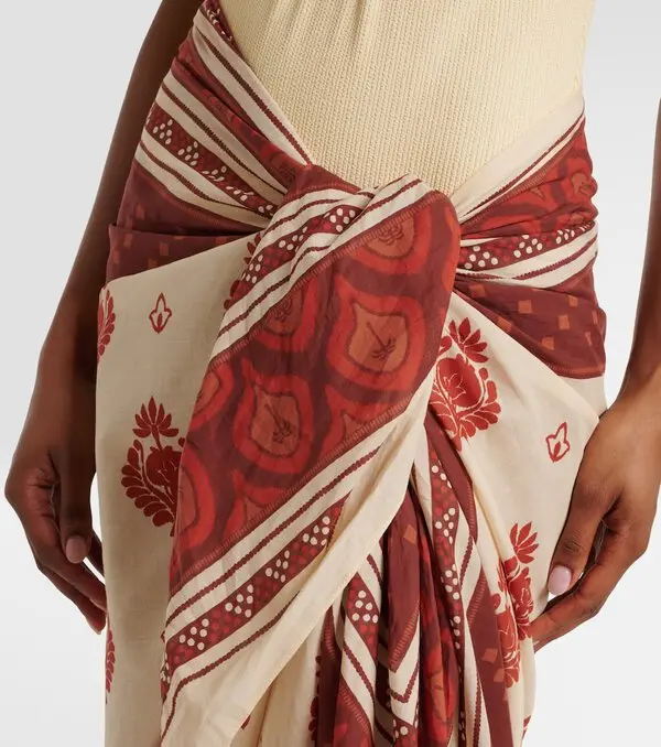 Johanna Ortiz Printed Cotton Beach Cover-up - Red