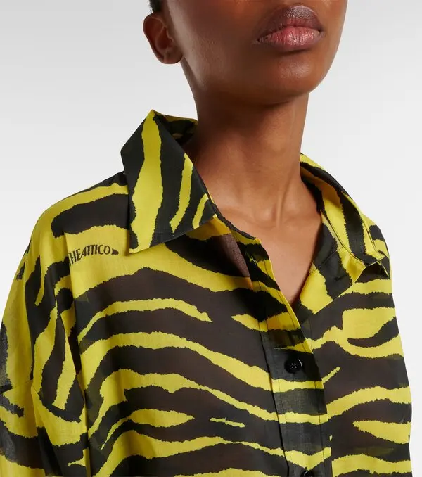 Attico Cotton Muslin Animal Print Shirt