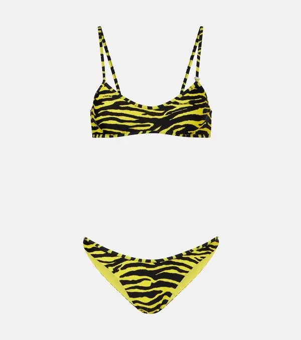 Attico Animal-print Bikini - Black