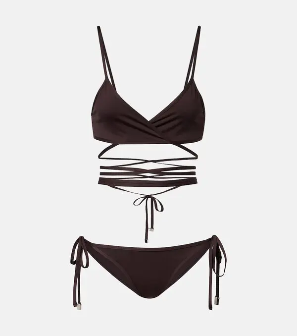 Attico Two-piece Bikini Set - Brown