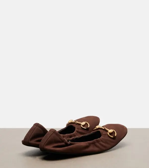 Gucci Horsebit Leather Ballet Flats