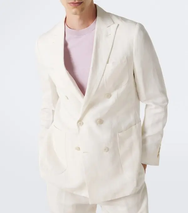 Canali Kei Linen And Silk Suit Jacket