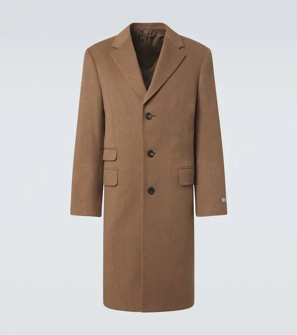 Canali Single-breasted Wool Coat - Beige