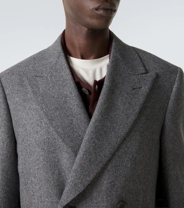 Canali Double-breasted Wool And Silk Coat