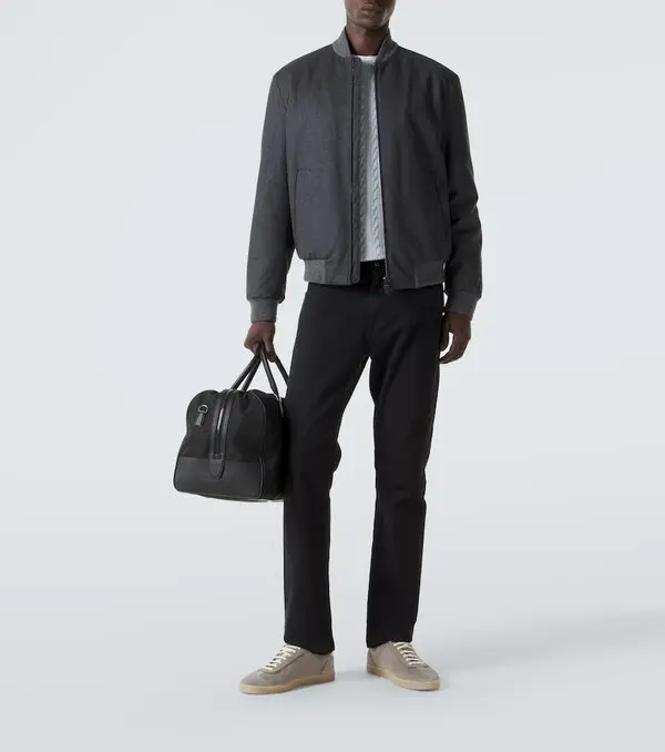 Canali Dark Wool Bomber Jacket