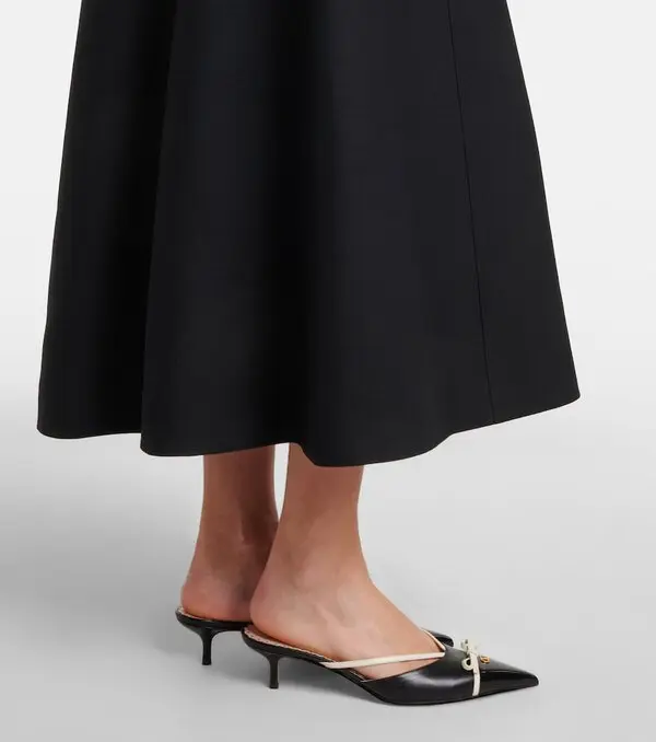Valentino Garavani Vgold Crepe Couture Midi Skirt - Black