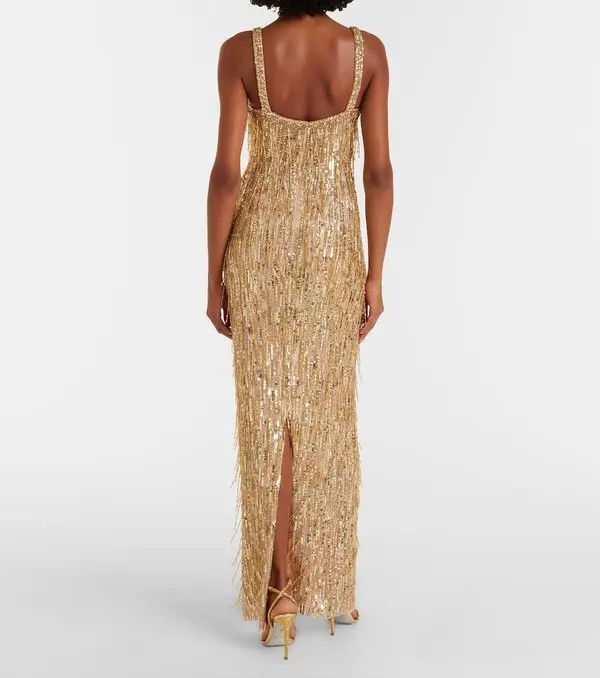 Jenny Packham Fleur Sequin Gown - Gold