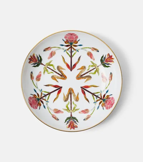 L'Objet Grand Tour Porcelain Soup Plate - Multicoloured