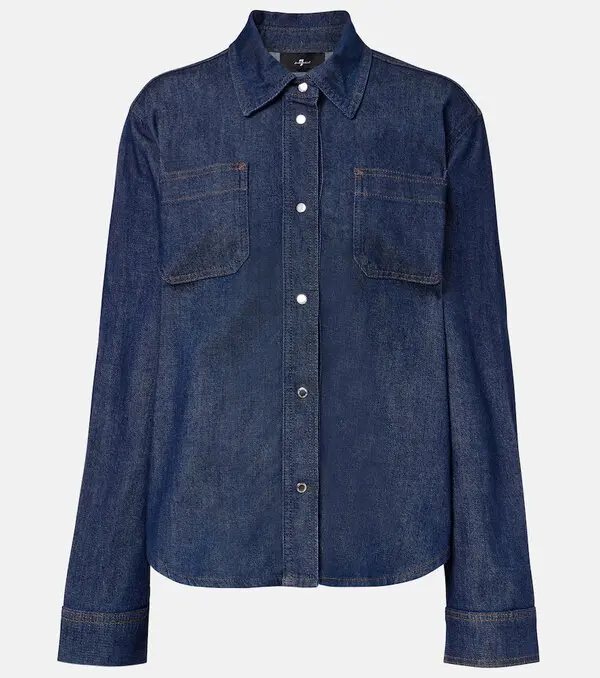 7 For All Mankind Utility Shirt - Blue