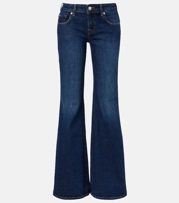 7 For All Mankind Low-rise Flared Jeans - Blue