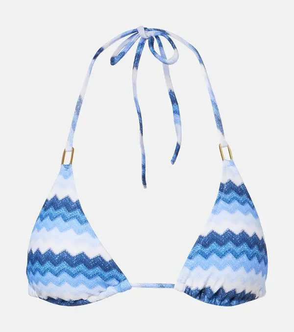 Melissa Odabash Cancun Chevron Bikini Top - Blue