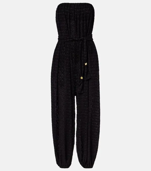ERES Silk And Cotton Jacquard Jumpsuit - Black