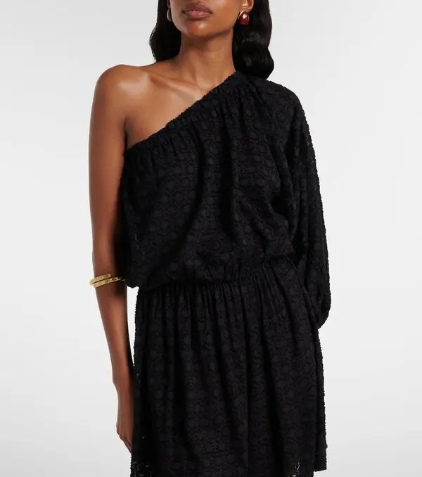 ERES Twist One-shoulder Silk And Cotton Jacquard Top