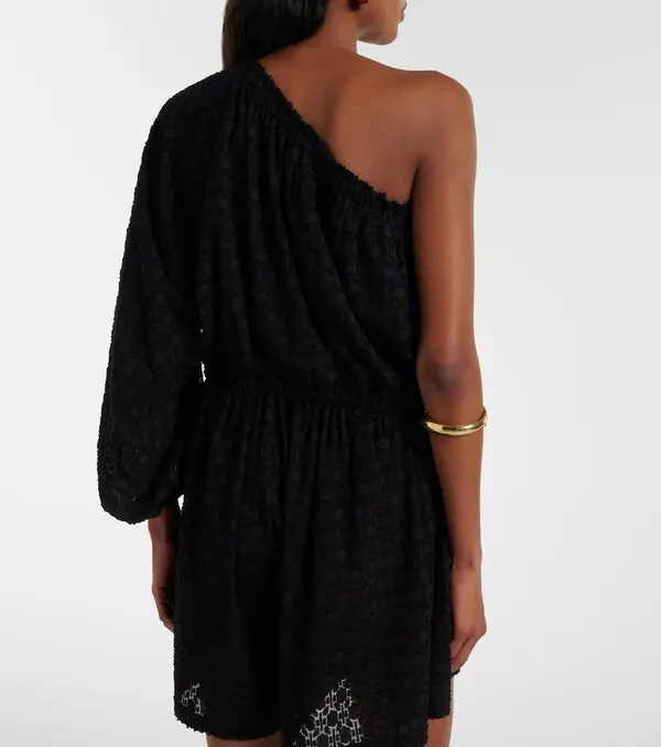 ERES Twist One-shoulder Silk And Cotton Jacquard Top