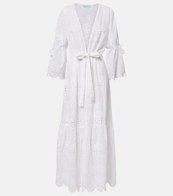 Melissa Odabash Talitha Broderie Anglaise Belted Cotton Kaftan