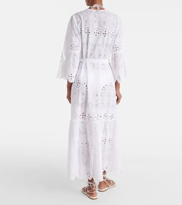 Melissa Odabash Talitha Broderie Anglaise Belted Cotton Kaftan