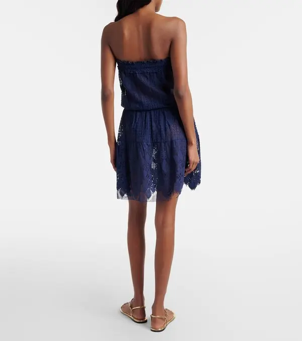 Melissa Odabash Isla Cotton-blend Lace Romper