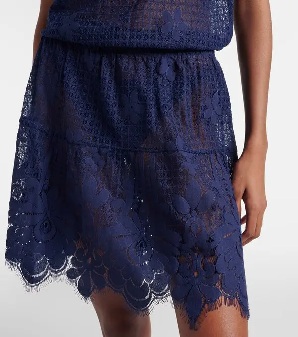 Melissa Odabash Isla Cotton-blend Lace Romper