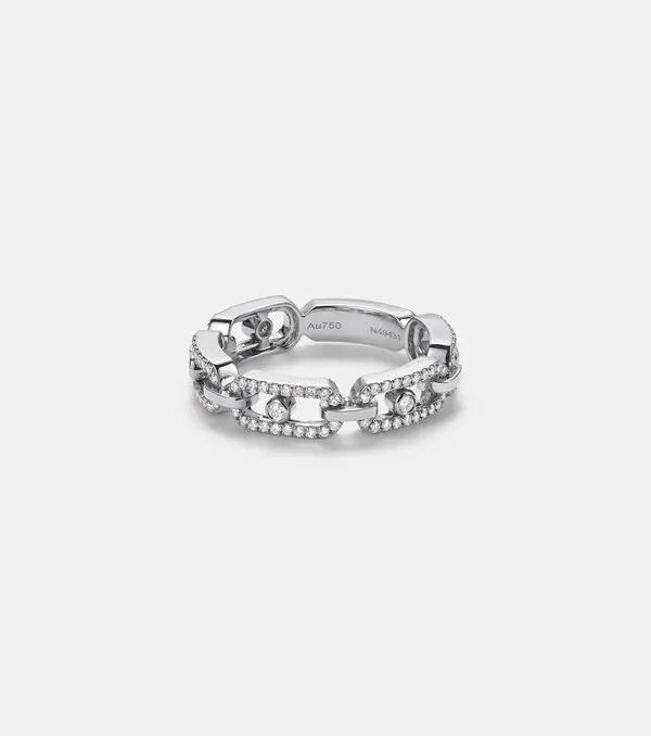 Messika Move Link 18kt White Gold Diamond Ring - Silver