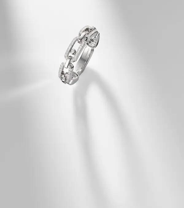 Messika Move Link 18kt White Gold Diamond Ring - Silver