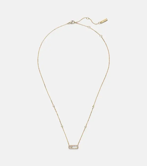 Messika Move Uno 18kt Yellow And Diamond Necklace - Gold