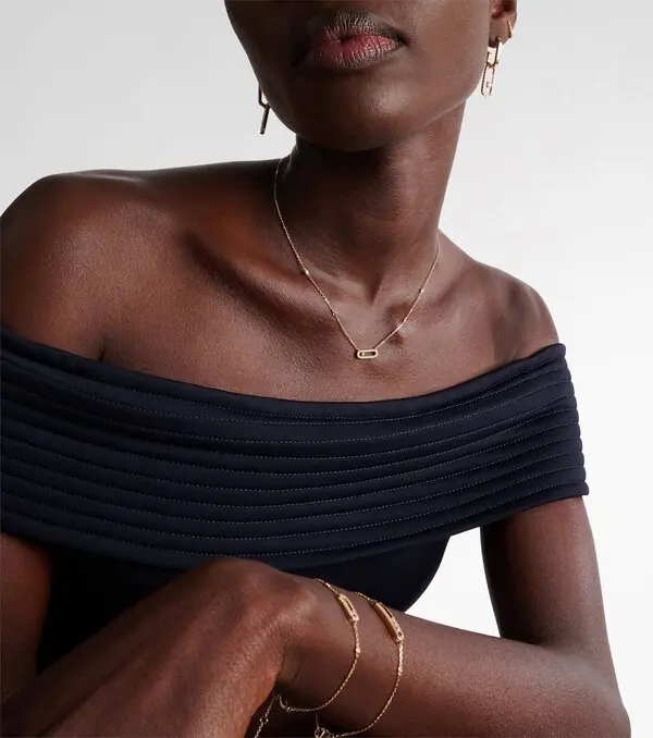 Messika Move Uno 18kt Yellow And Diamond Necklace - Gold