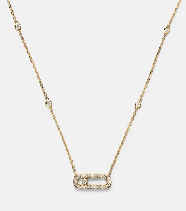 Messika Move Uno 18kt Yellow And Diamond Necklace - Gold