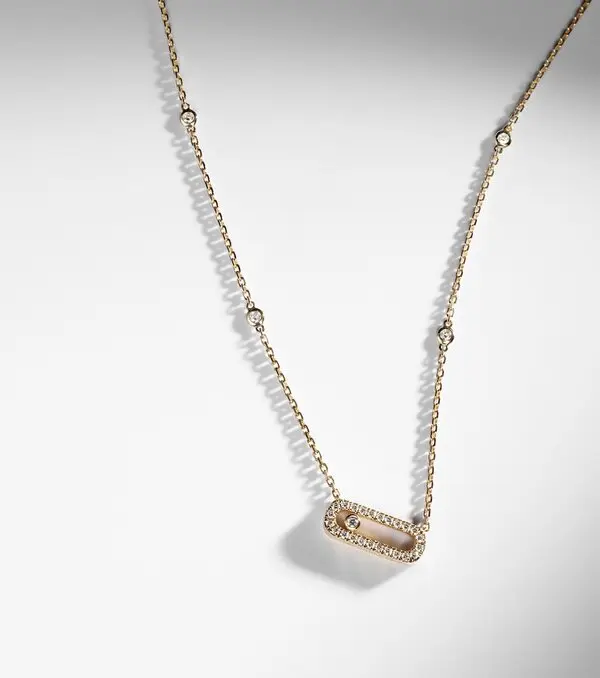 Messika Move Uno 18kt Yellow And Diamond Necklace - Gold