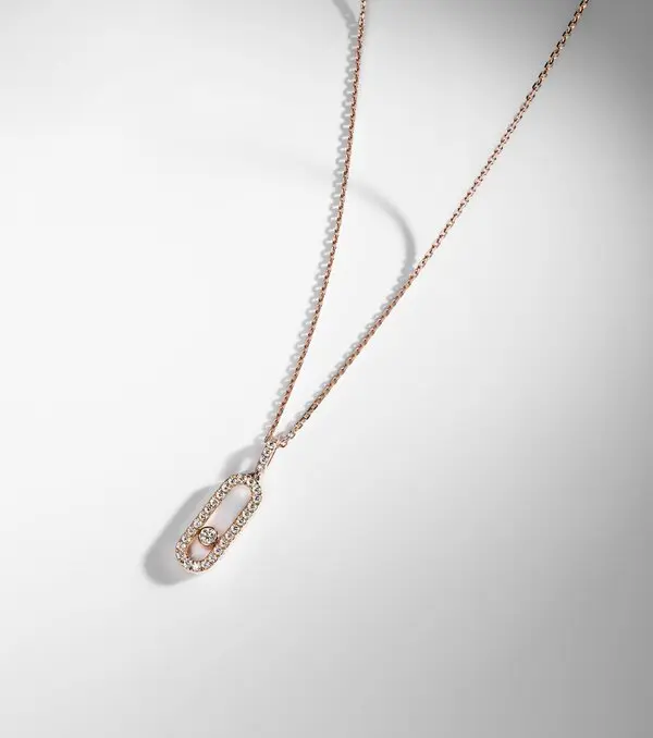 Messika Move Uno Large 18kt Rose Diamond Necklace