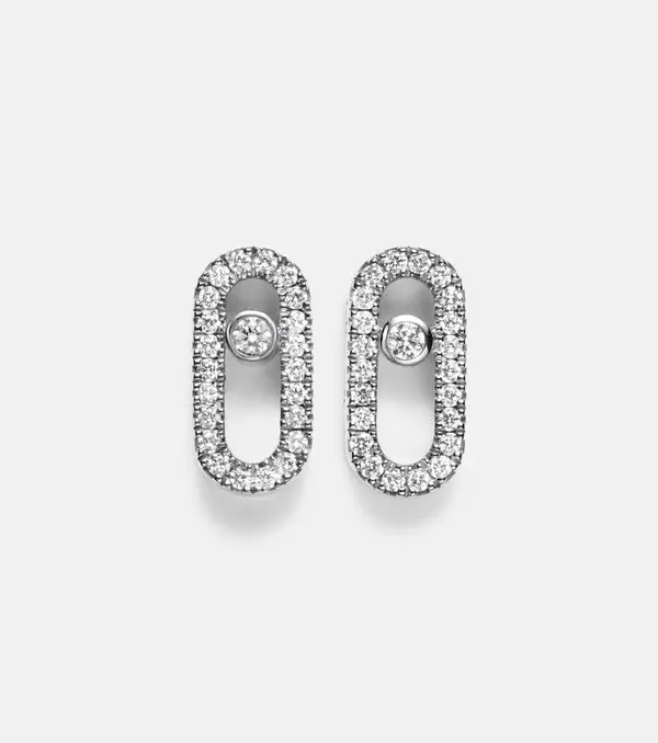Messika Move Uno 18kt White Gold Earrings With Diamonds - Silver