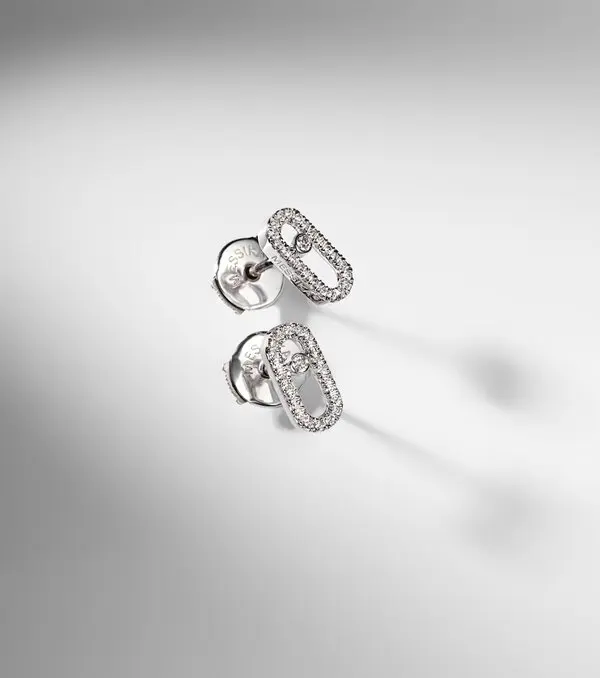 Messika Move Uno 18kt White Gold Diamond Earrings - Silver