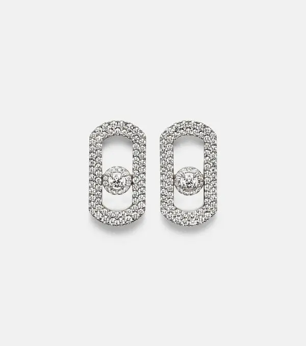 Messika So Move 18kt White Gold Diamond Earrings - Silver
