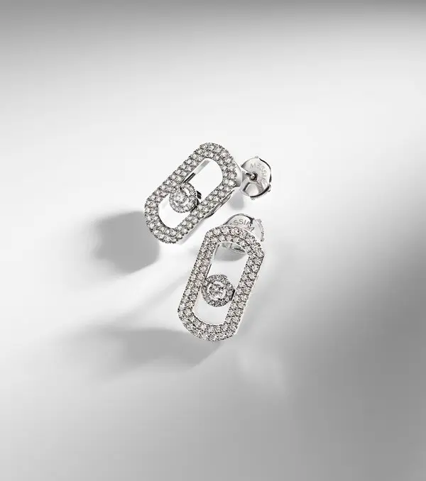 Messika So Move 18kt White Gold Diamond Earrings - Silver