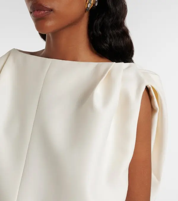 Balenciaga Draped Wool And Silk Mini Dress