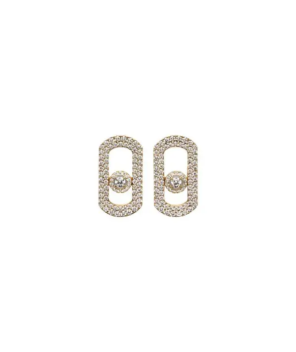 Messika So Move 18kt Yellow Gold Diamond Earrings - Silver