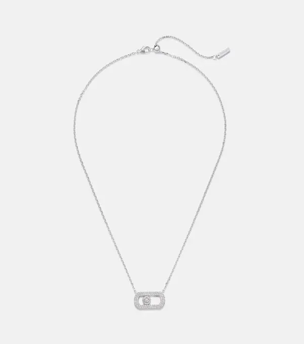 Messika So Move 18kt White Gold Diamond Chain Necklace - Silver