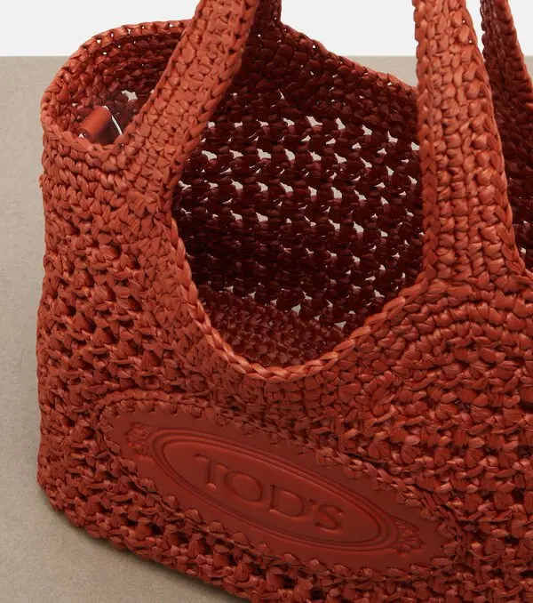 TOD'S Small Woven Tote Bag - Pink