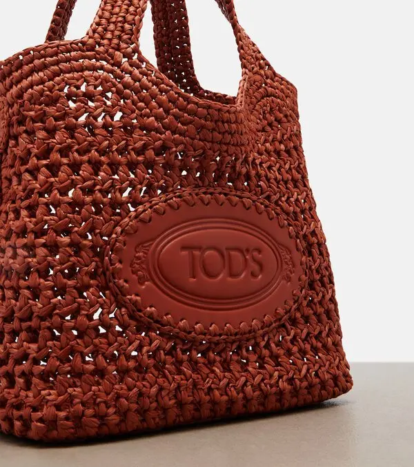TOD'S Small Woven Tote Bag - Red