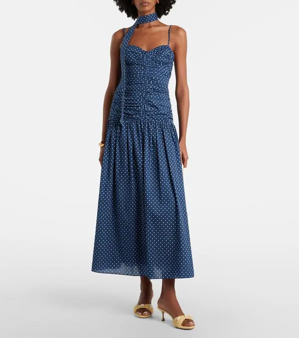 Posse Edie Polka Dot Midi Dress