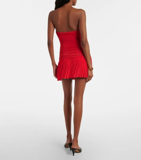 Christopher Esber Salacia Ruched Minidress In Terra