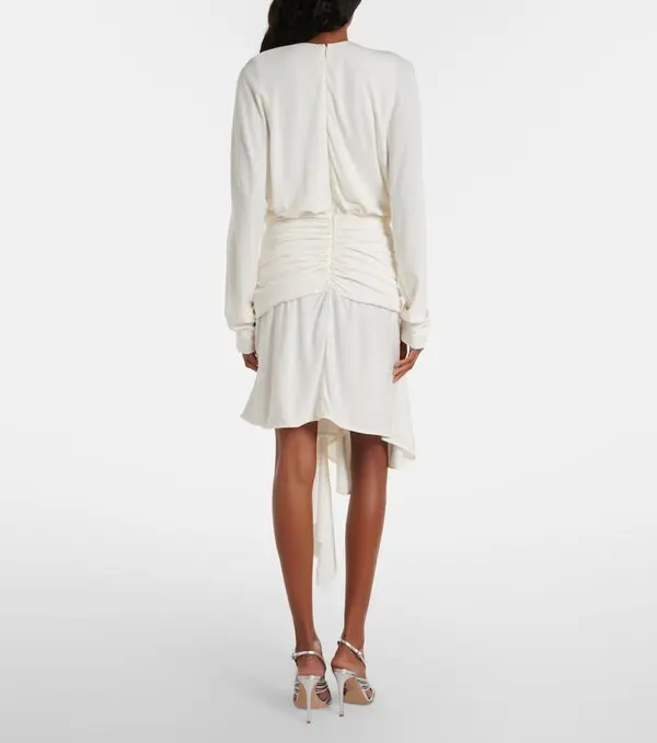 Christopher Esber Stone Pin Draped Jersey Minidress - White