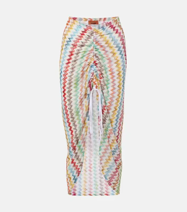 Missoni Zigzag Asymmetric Midi Skirt - Multicoloured