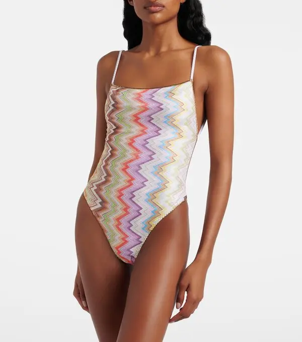 Missoni Zigzag Open-back Swimsuit - Multicoloured