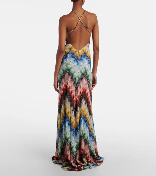 Missoni Zigzag Open-back Lamé Gown - Multicoloured