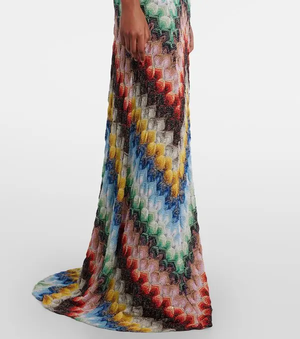 Missoni Zigzag Open-back Lamé Gown - Multicoloured