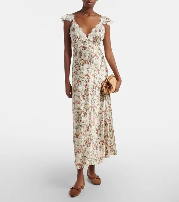 DÔEN Fiona Silk Midi Dress - Multicoloured